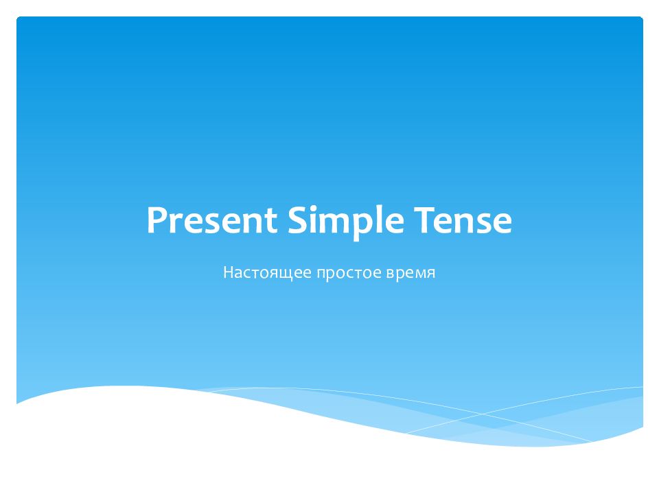 Present Simple Tense — презентация